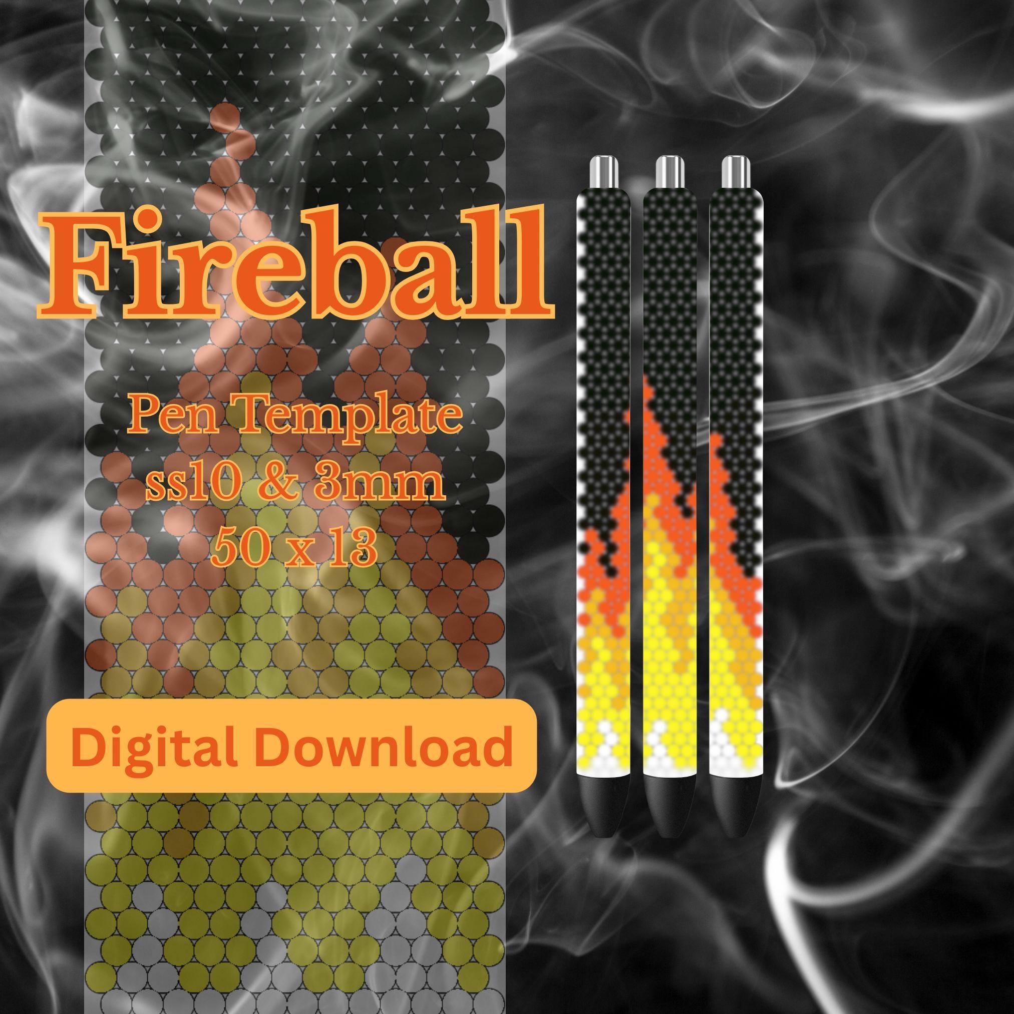 Fireball Pen Template | Rhinestone Template | Ss10 and 3mm | Inkjoy ...