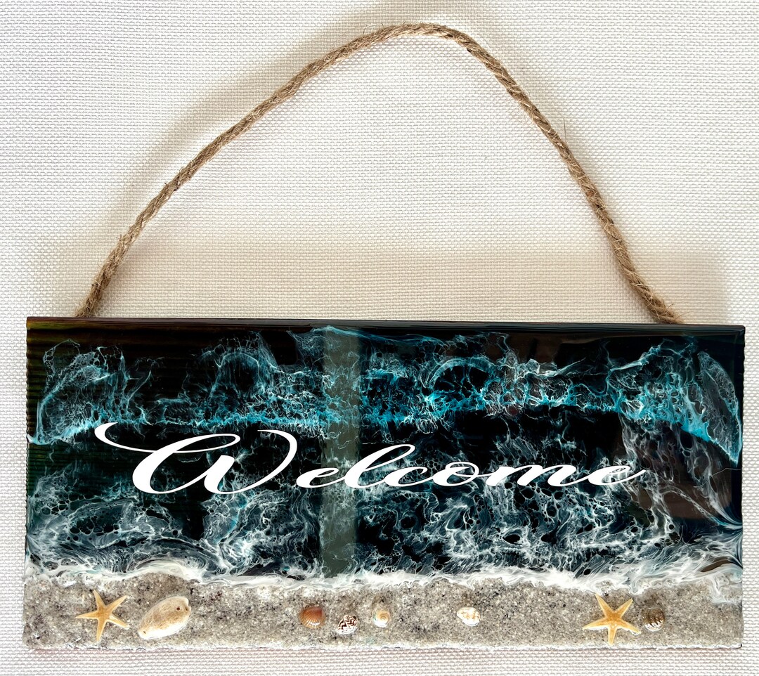 Ocean Wave Resin Welcome Sign - Etsy
