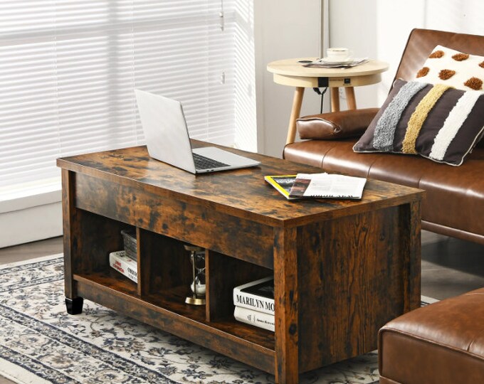 Rustic Coffee Table, Lift-top Living Room Table, Stylish Storage ...