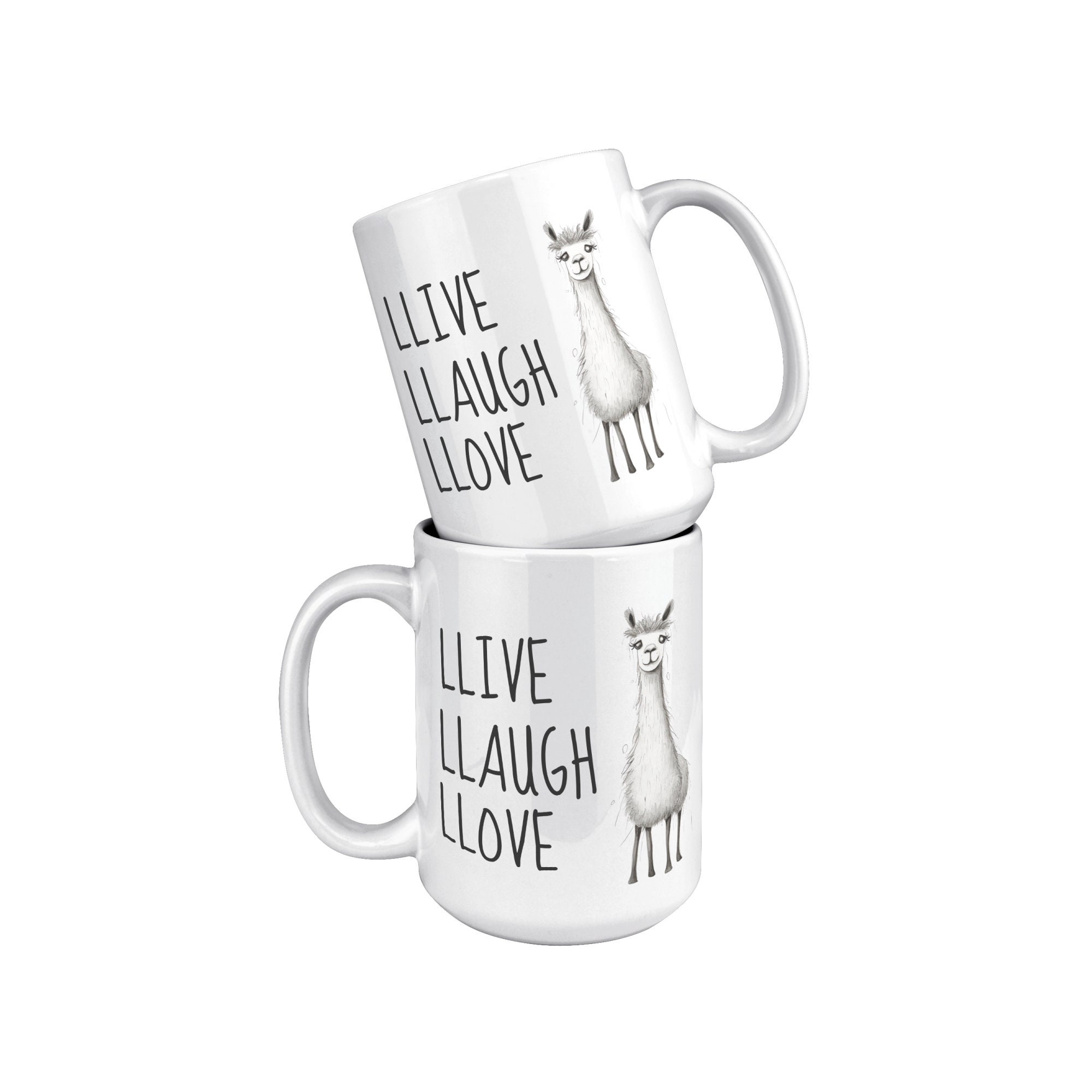 Funny Llama Mug Funny Mugs Funny Animal Mug Funny Live Laugh Love Mug ...