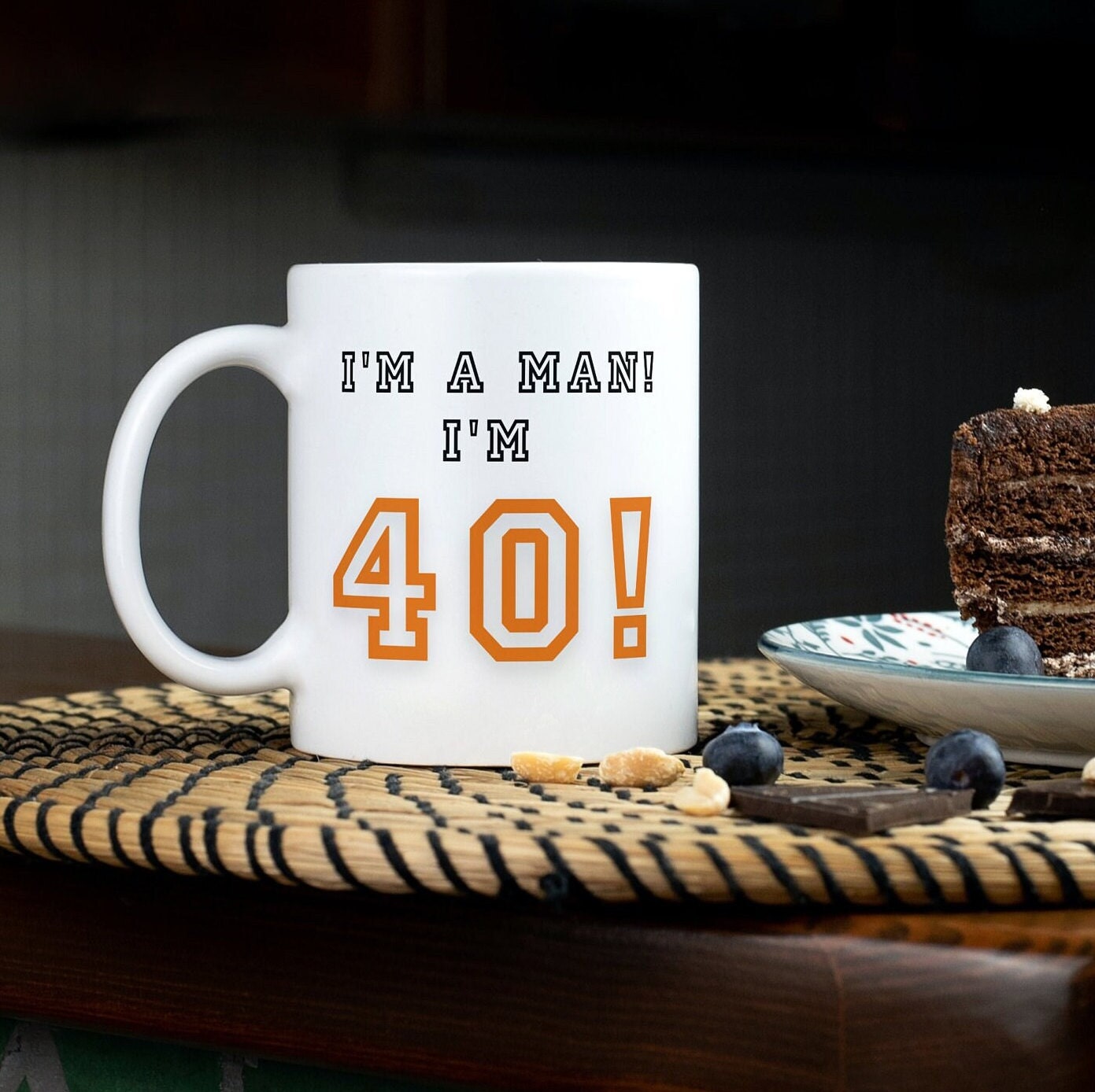 I'm a Man I'm 40 Coffee Mug, Birthday Gifts for Men, 40th Birthday, Funny Mug, Sports Mug ...