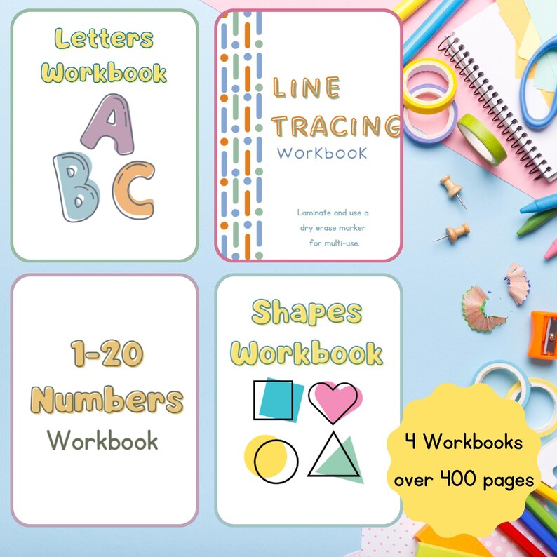 Workbook Bundle (letters, Lines, Numbers and Shapes) - Etsy