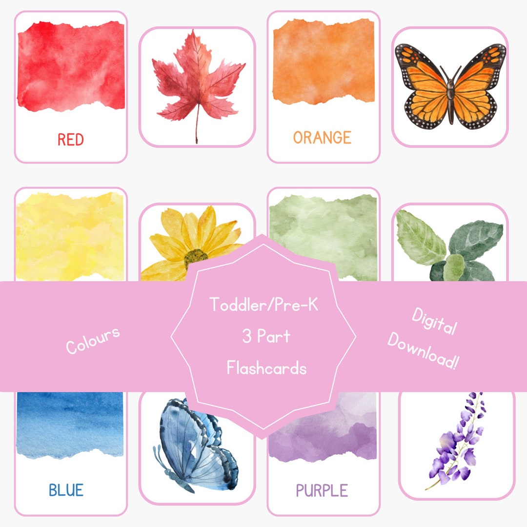 Toddler/pre-k Colour Flashcards - Etsy