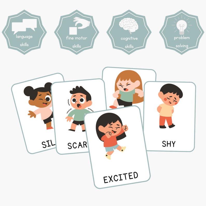 Toddler/pre-k Emotions Flashcards - Etsy