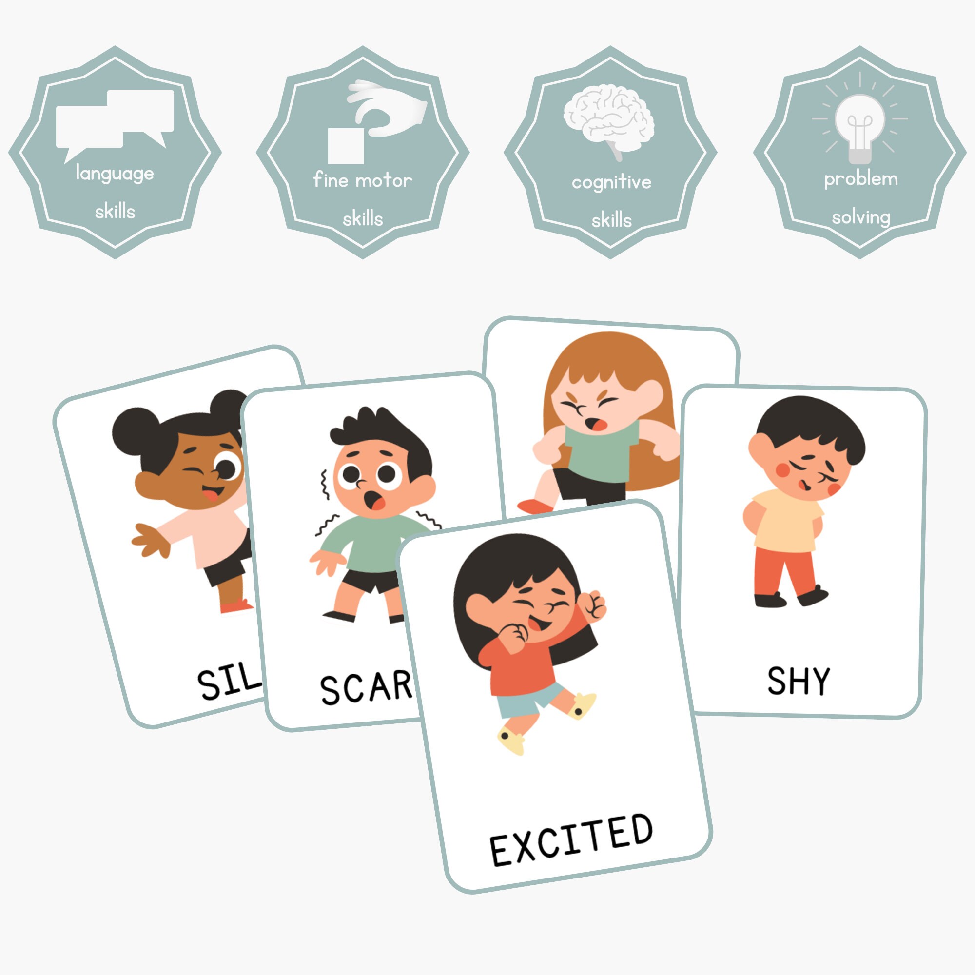 Toddler/pre-k Emotions Flashcards - Etsy