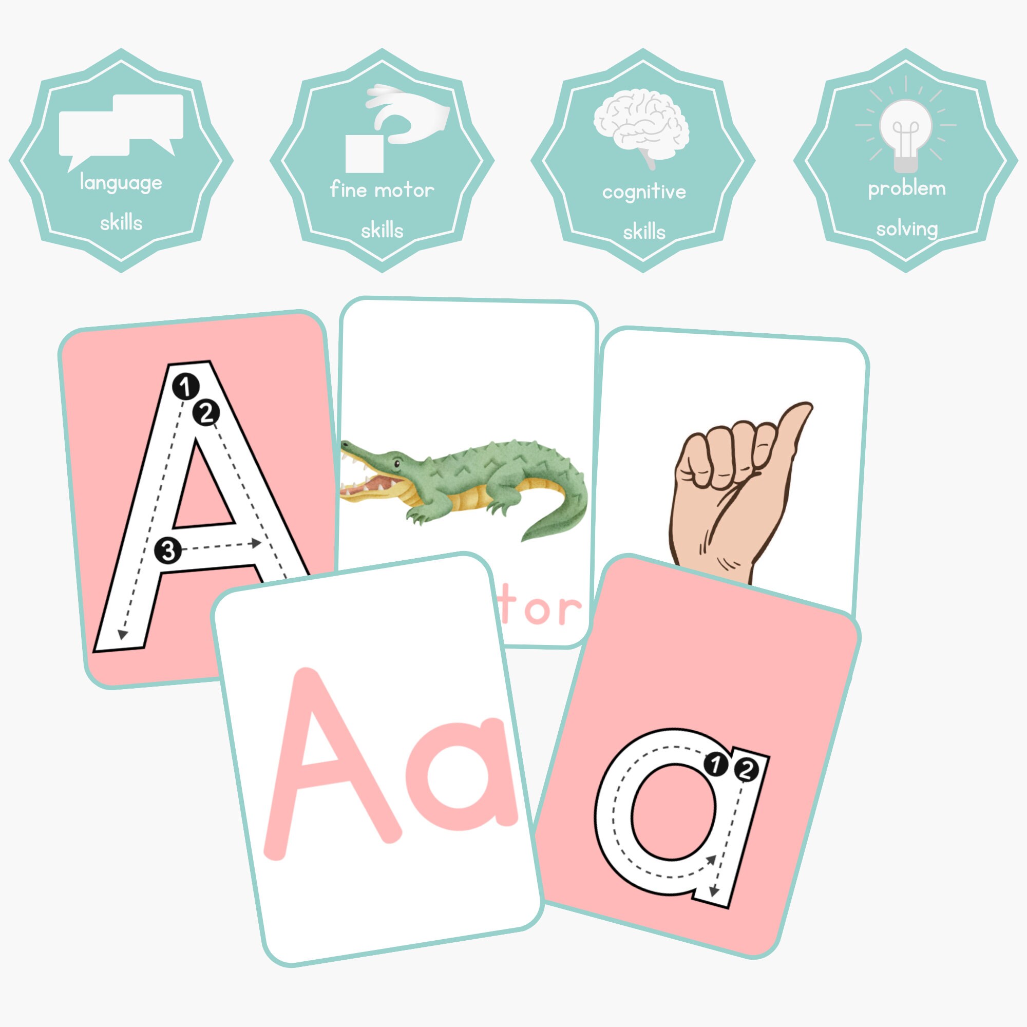 Toddler/pre-k ASL Alphabet Flashcards - Etsy