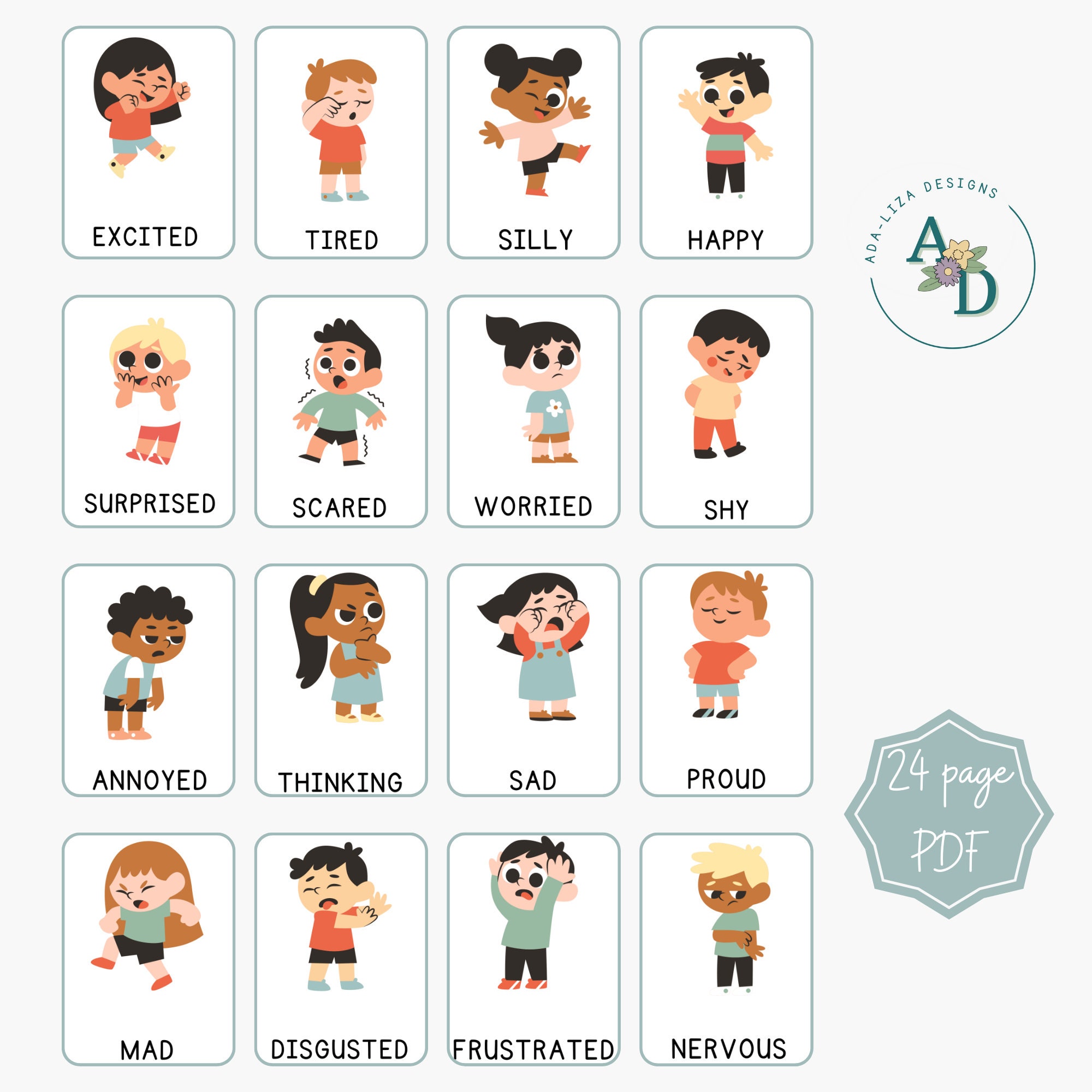 Toddler/pre-k Emotions Flashcards - Etsy