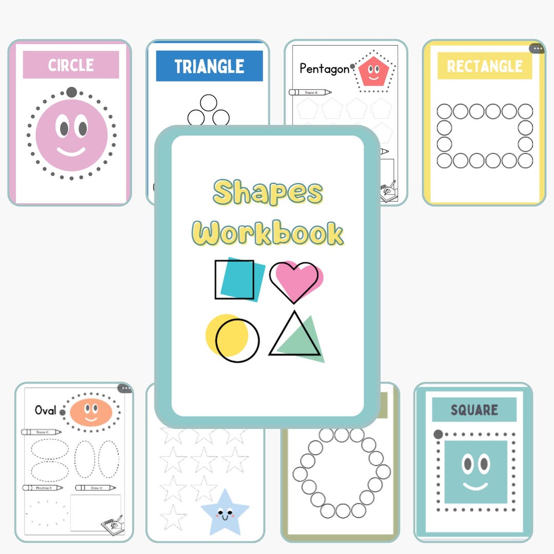 Shapes Tracing Workbook: Dot Markers, Coloring (PDF Download) - Etsy