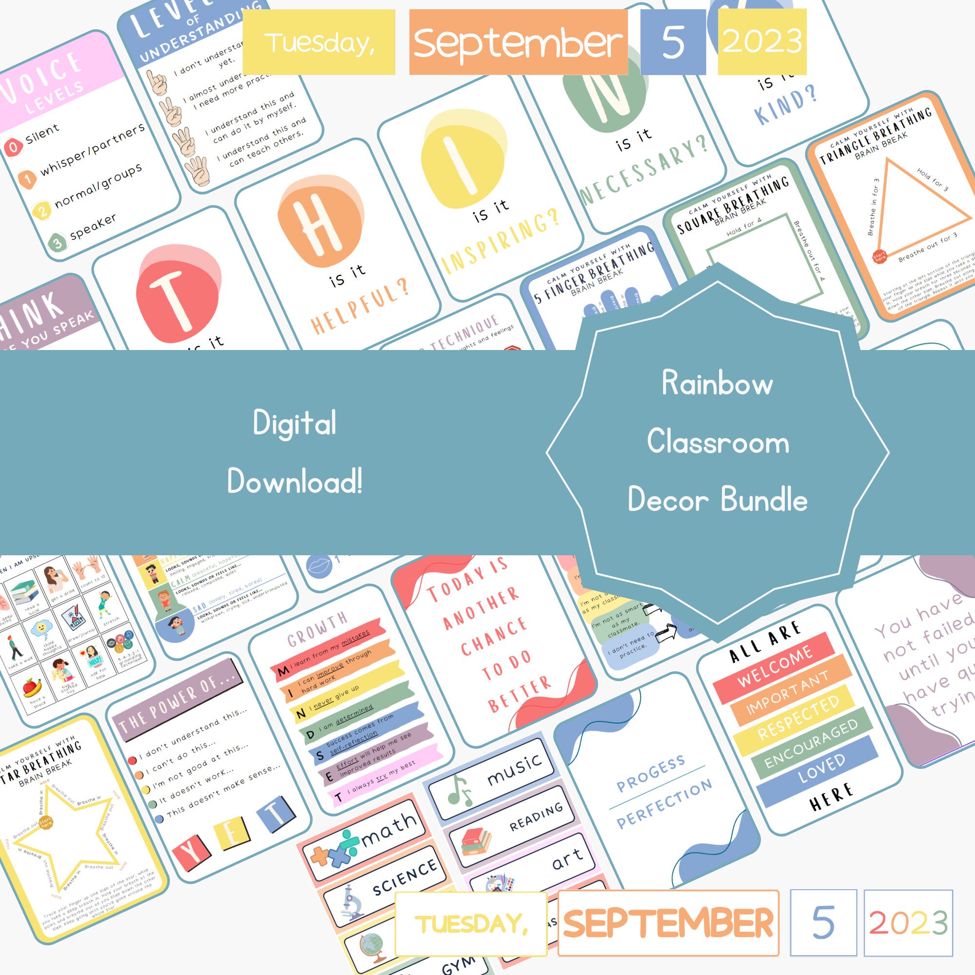 Rainbow Classroom Bundle - Etsy