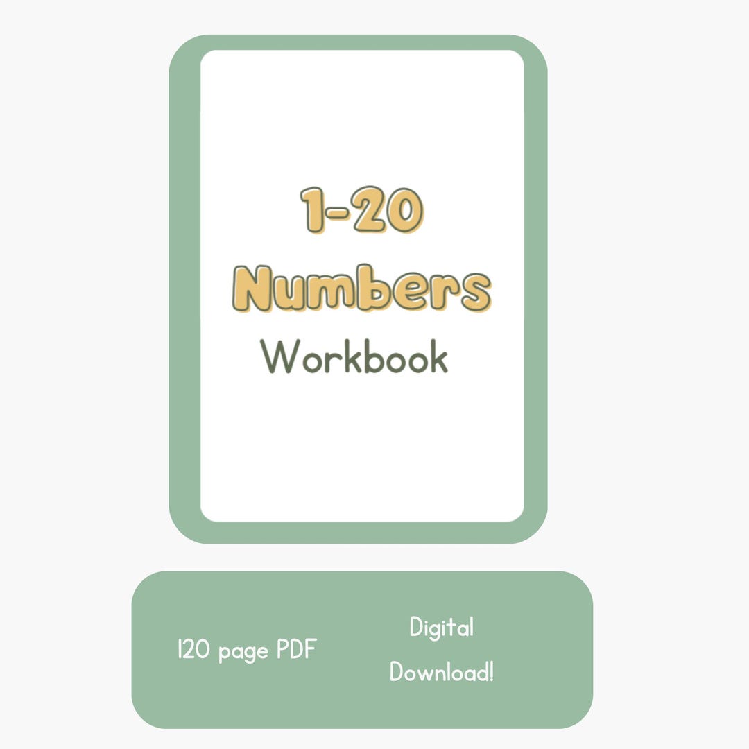 Numbers 1-20 Workbook - Etsy