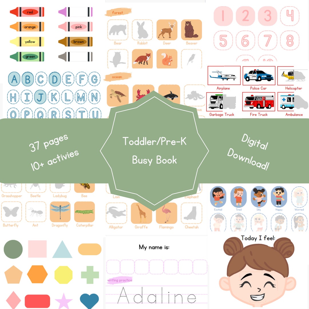 Toddler/pre-k Busy Book - Etsy