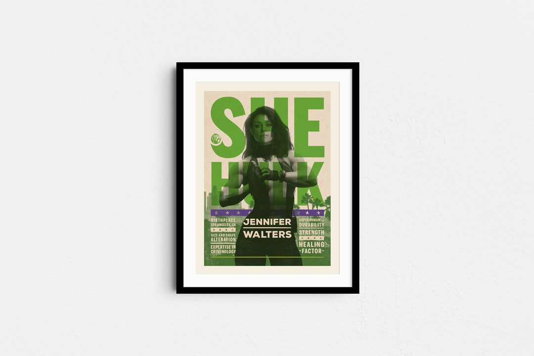 She Hulk Print Comic Book Style (12x16) In. - Etsy