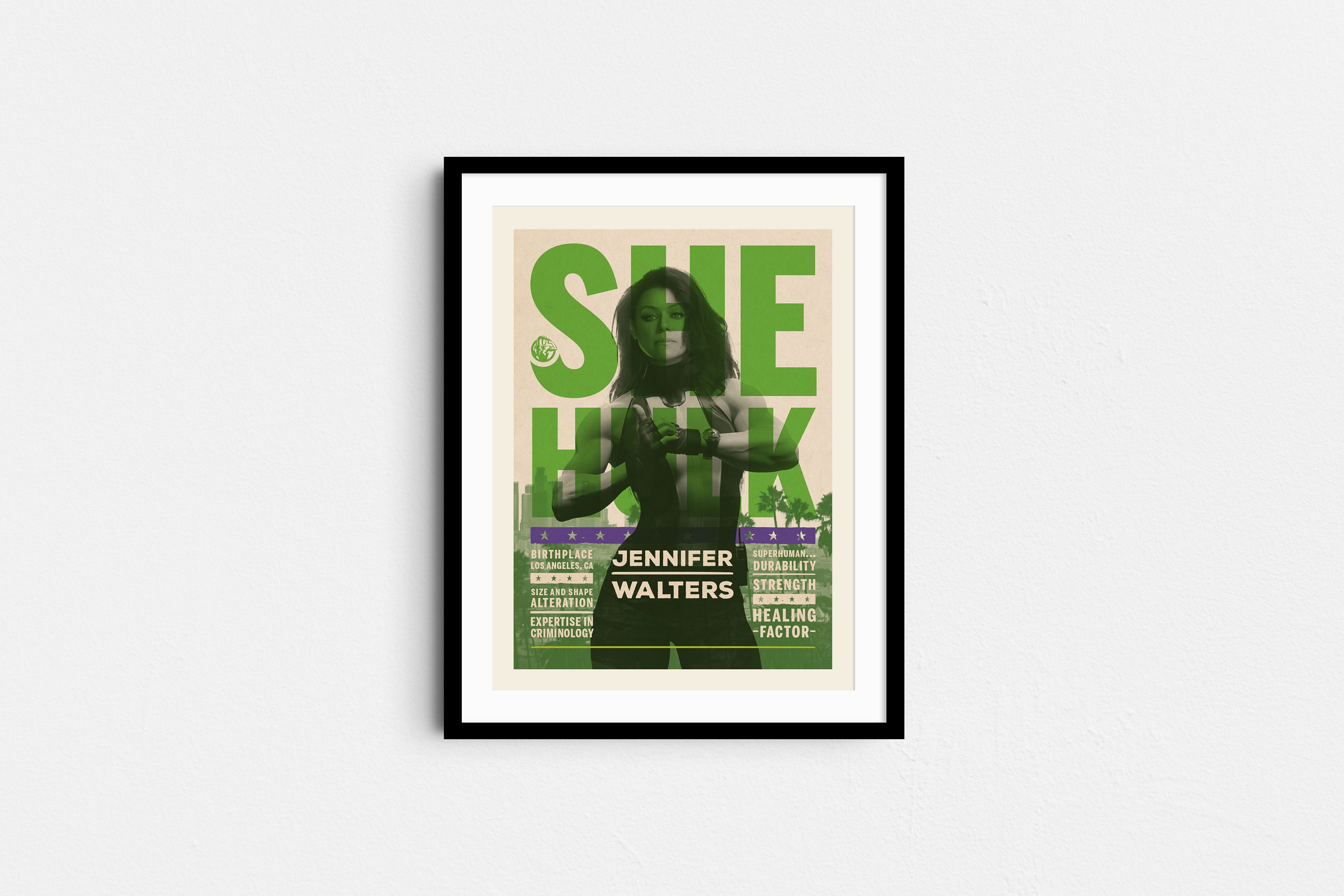 She Hulk Print Comic Book Style (12x16) In. - Etsy