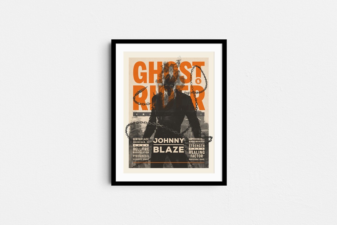 Ghost Rider Print Comic Book Style (12x16) In. - Etsy