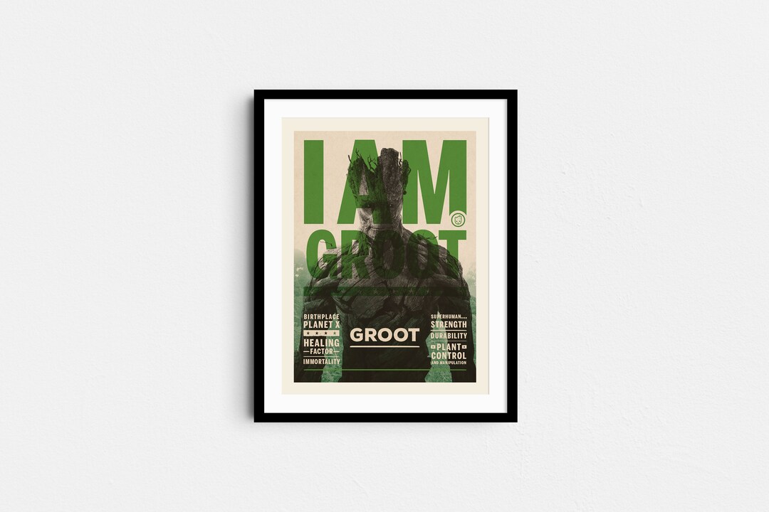 Groot Print Comic Book Style (12x16) In. - Etsy