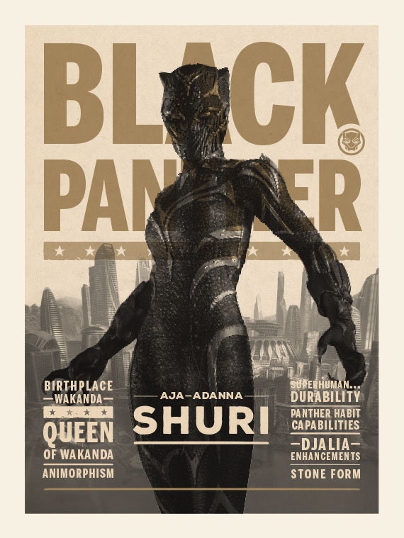 Shuri Black Panther Print Comic Book Style 12x16 In. - Etsy