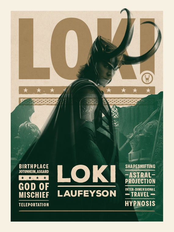 Loki Print Comic Book Style (12x16) In. - Etsy