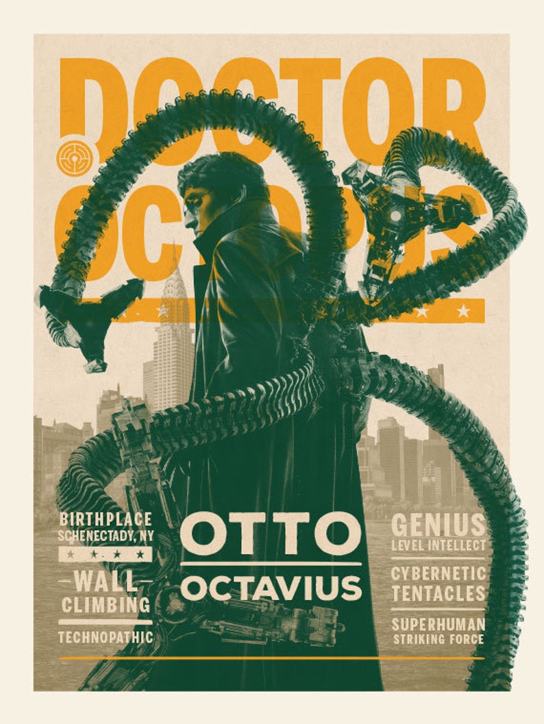 Doctor Octopus Print Comic Book Style (12x16) In. - Etsy