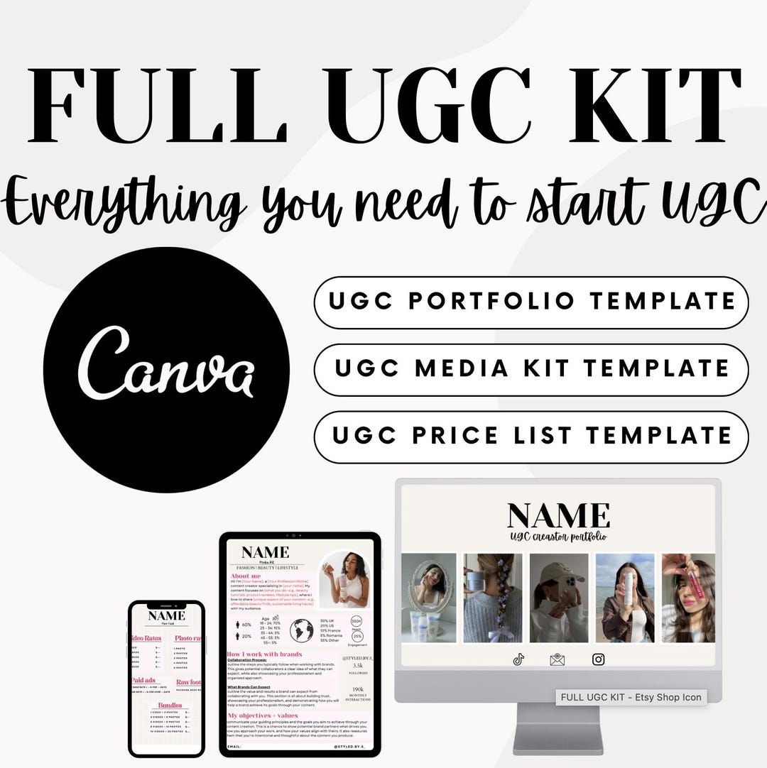Full UGC Kit Everything You Need to Start UGC, Portfolio, Media Kit ...