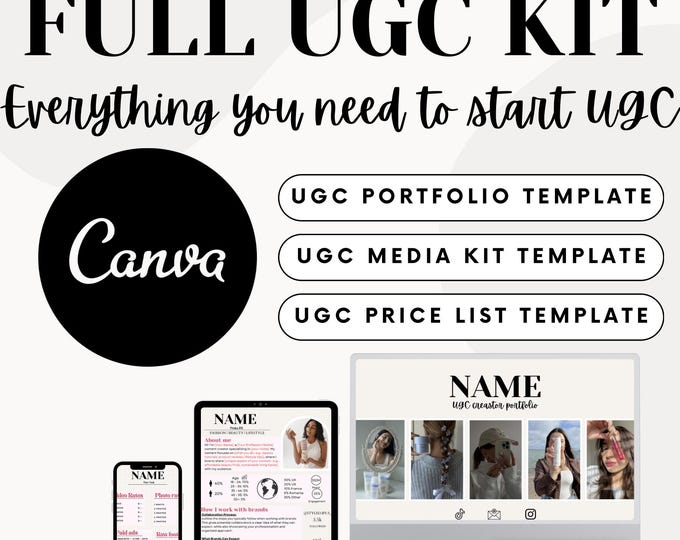 UGC Creator Media Kit Template for Canva - Influencer Media Kit PDF ...