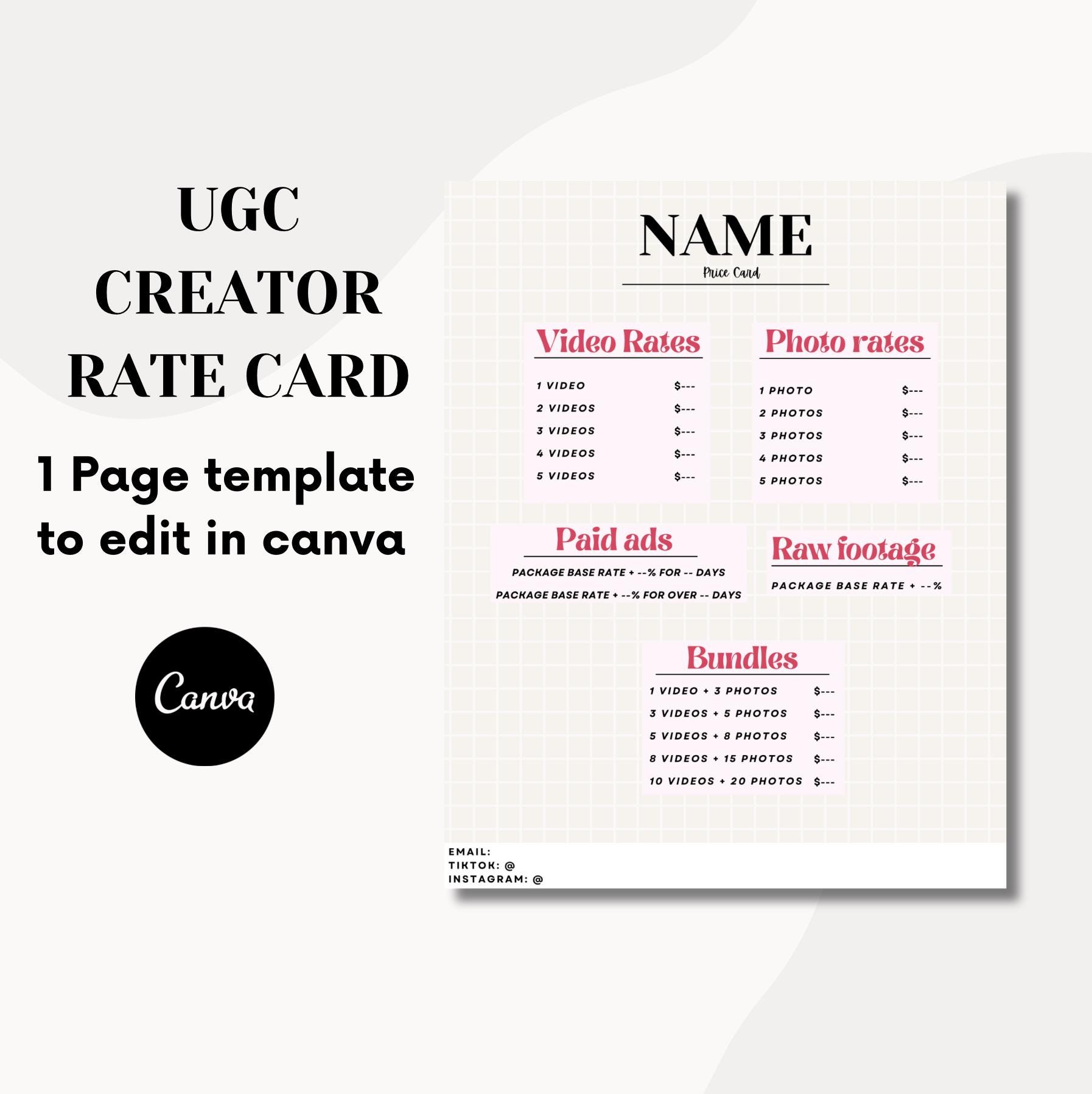 Full UGC Kit Everything You Need to Start UGC, Portfolio, Media Kit ...