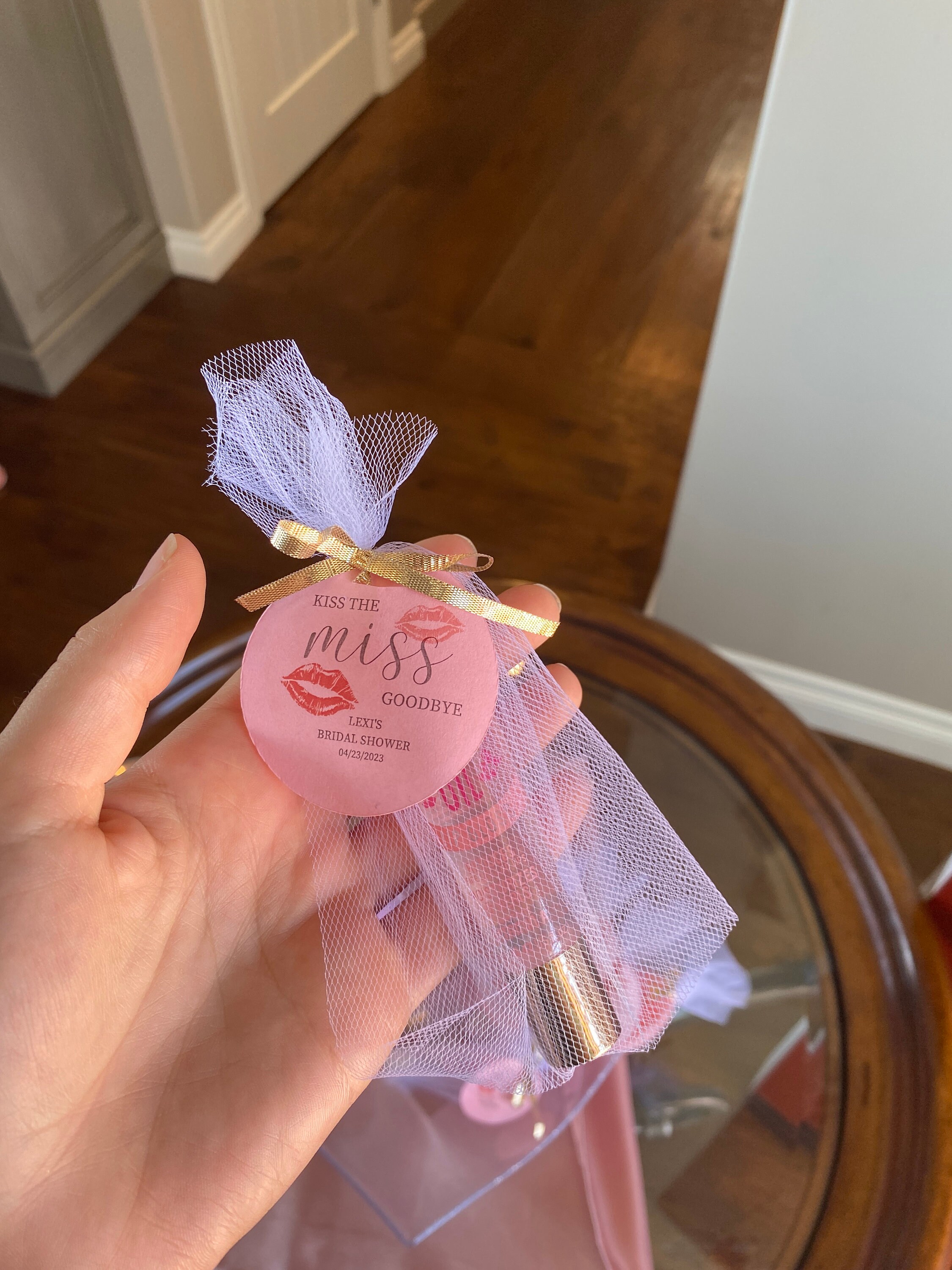 Kiss the Miss Goodbye Tag, Printable Labels for Bridal Shower Favors ...