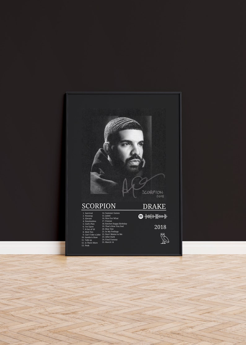 Scorpion Album Poster, Album Poster, Drake Poster, Album Print, Music ...