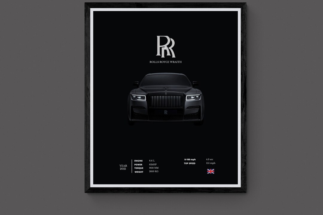 Rolls-royce Ghost Black Badge mk II Poster Print Wall Art Car ...