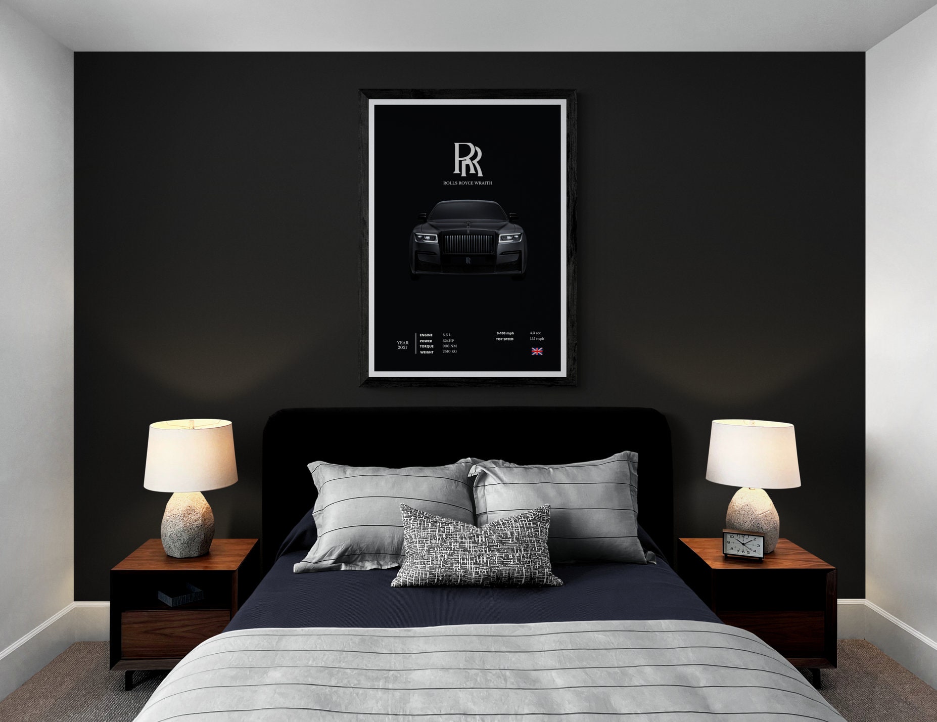 Rolls-royce Ghost Black Badge mk II Poster Print Wall Art Car ...