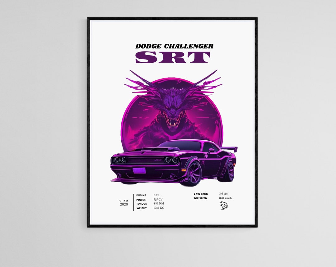 Dodge Challenger SRT Demon Poster Instant Download Digital - Etsy