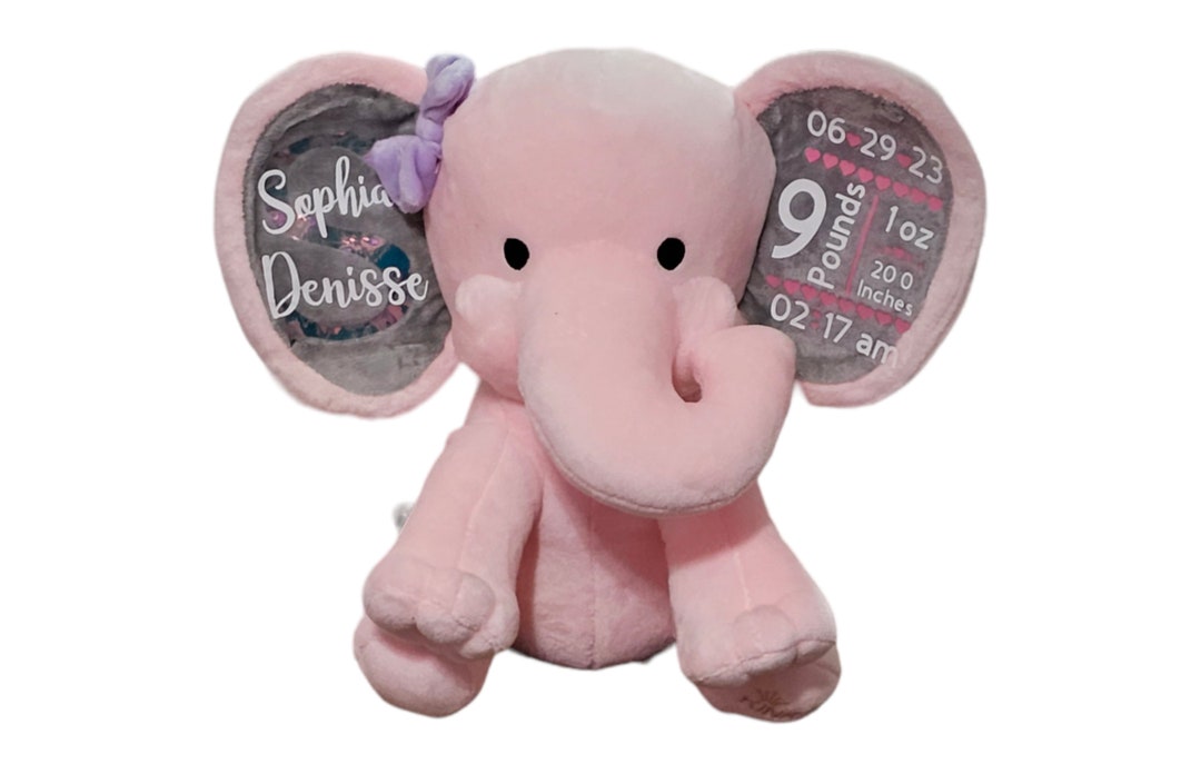 Personalized Baby Elephant Birth Announcement, Gift - Etsy