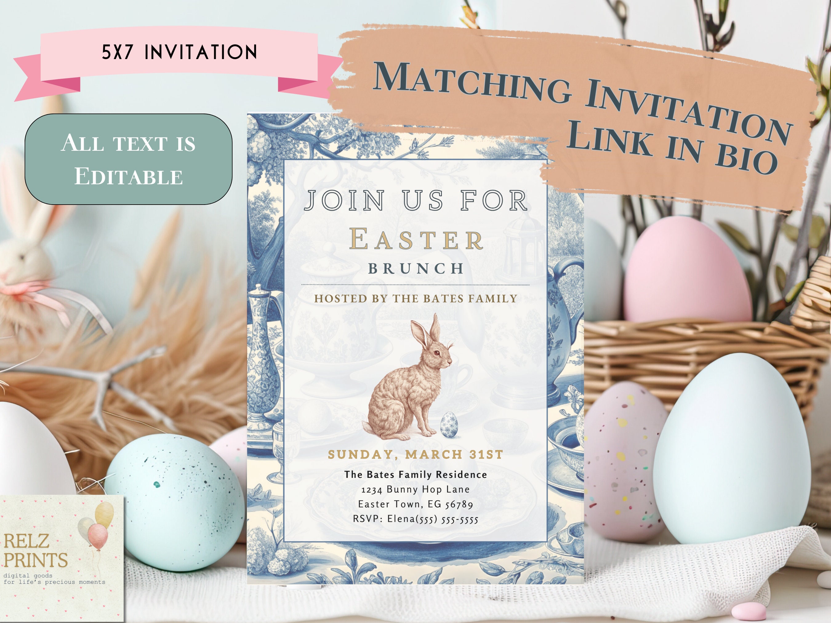 Editable Easter Bunny Themed Menu Cards, Easter Food Menu Template ...