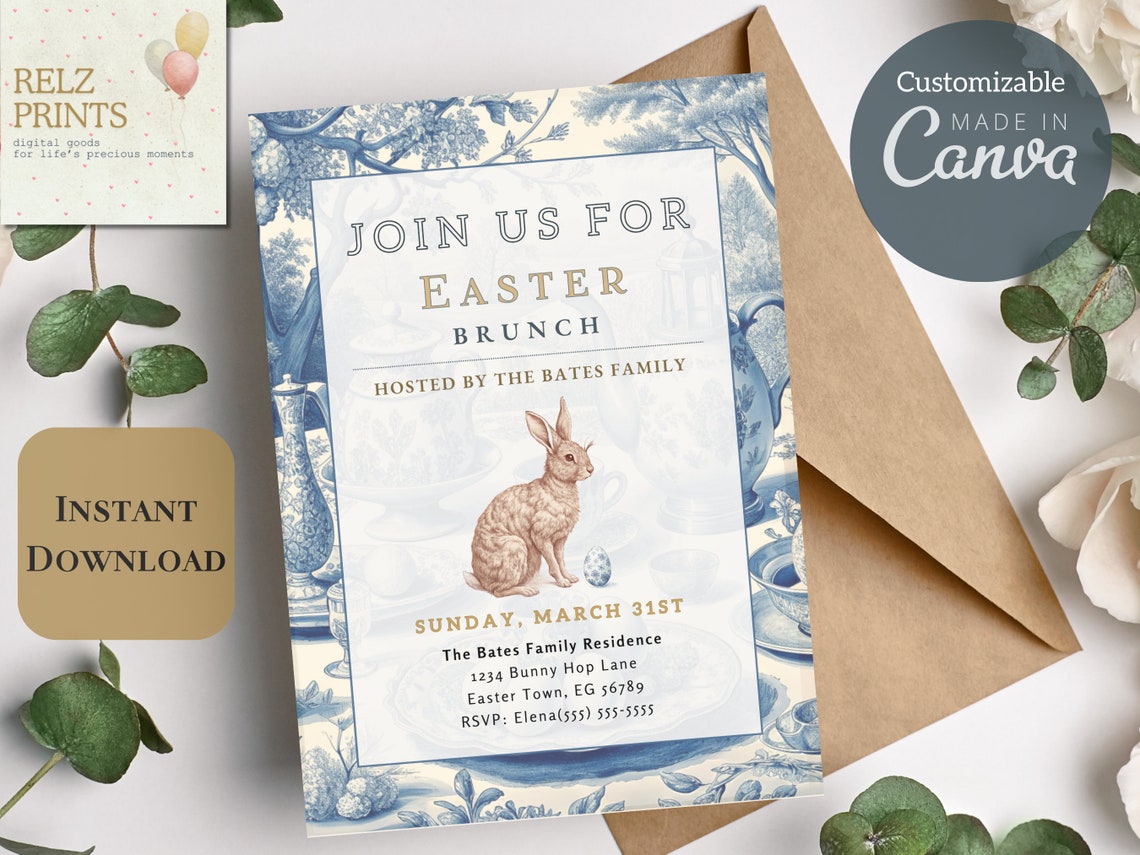 Easter Brunch Invitation, Easter Brunch Invite, Easter Invitation ...