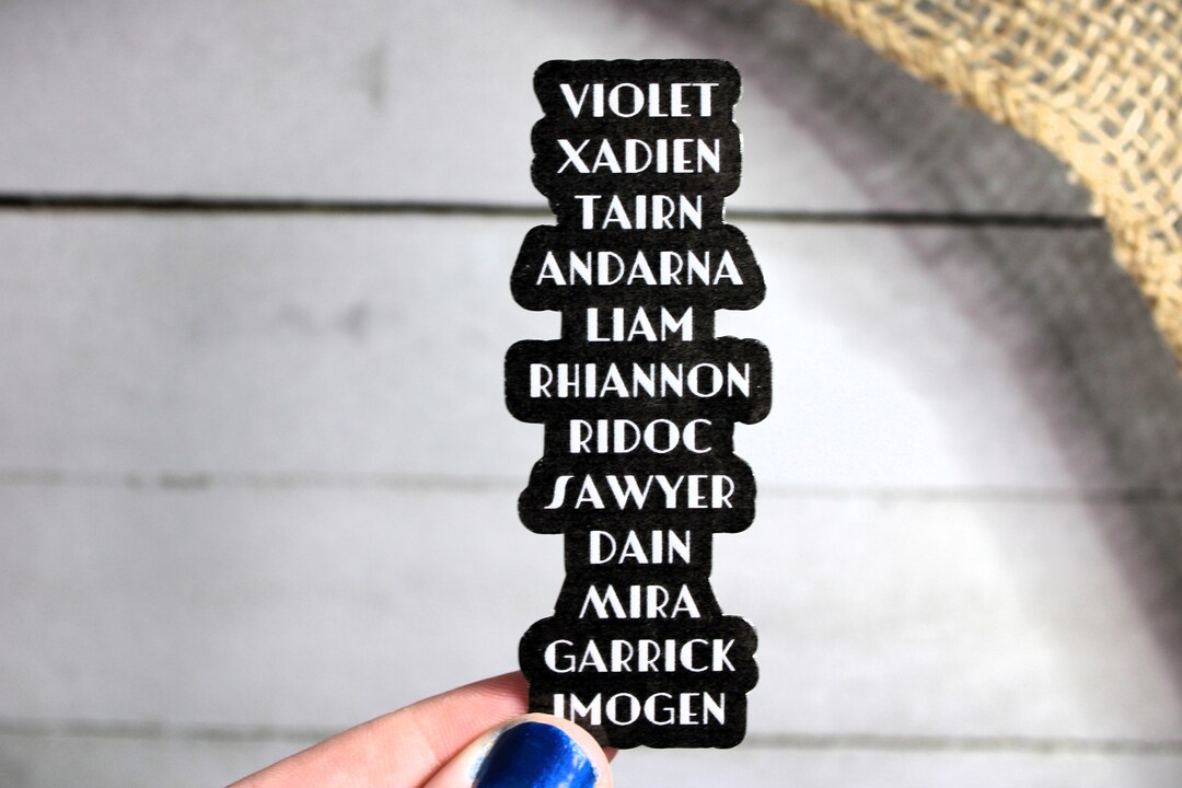 Fourth Wing Merch Character Names Sticker. Iron Flame Merch Character ...