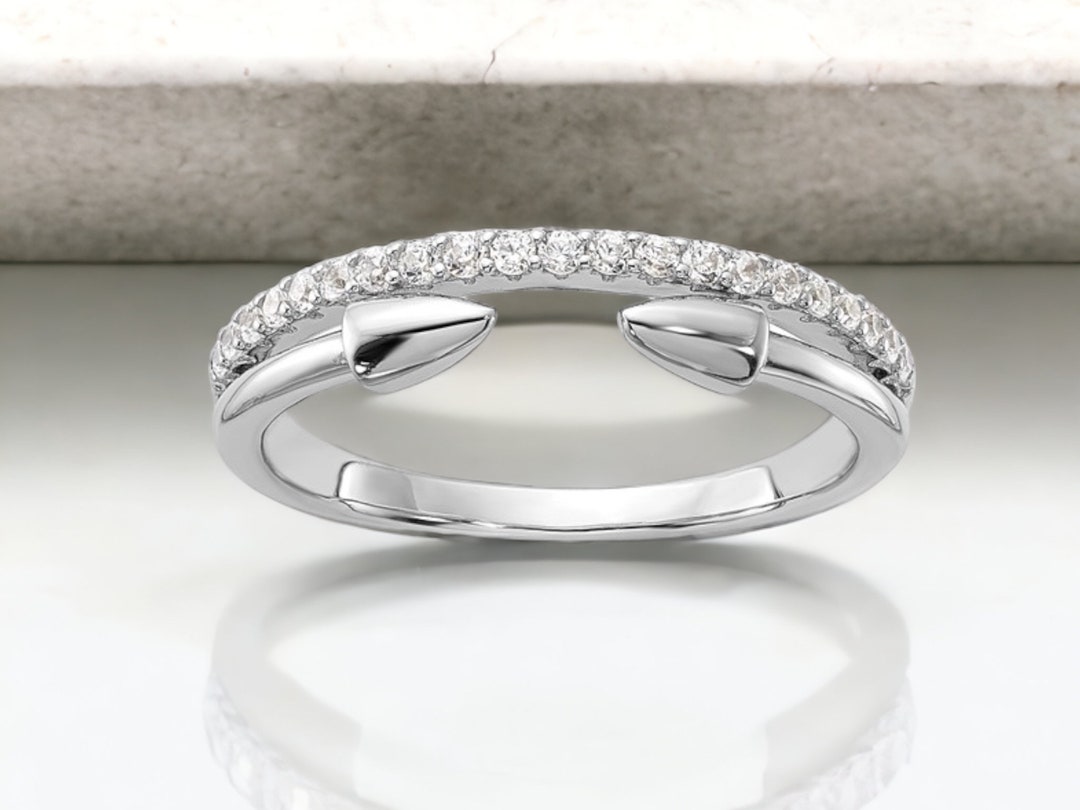 Silver Dainty Open Arrow Ring, Stacking Ring in Silver Arrow Ring With Band - Etsy