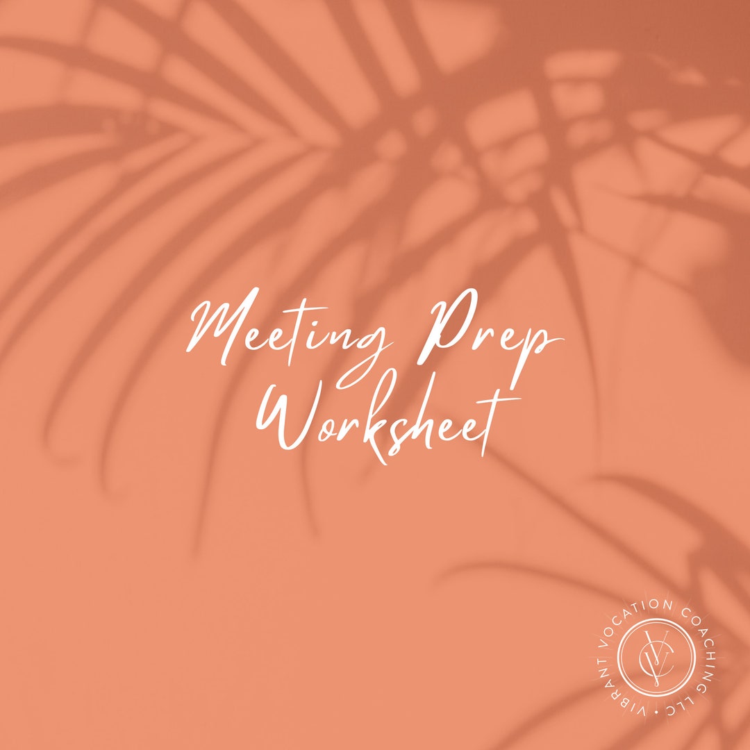 Meeting Prep Worksheet Digital Download - Etsy