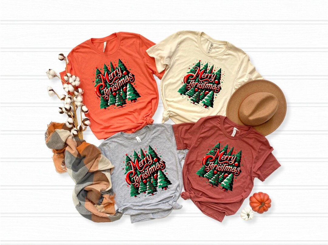 Christmas Shirt, Christmas Tree, Merry Christmas Pink Christmas Trees ...