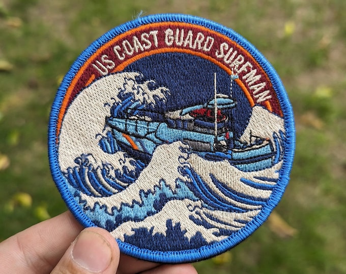 USCG Surfman the Great Wave Morale Patch 4" - Etsy