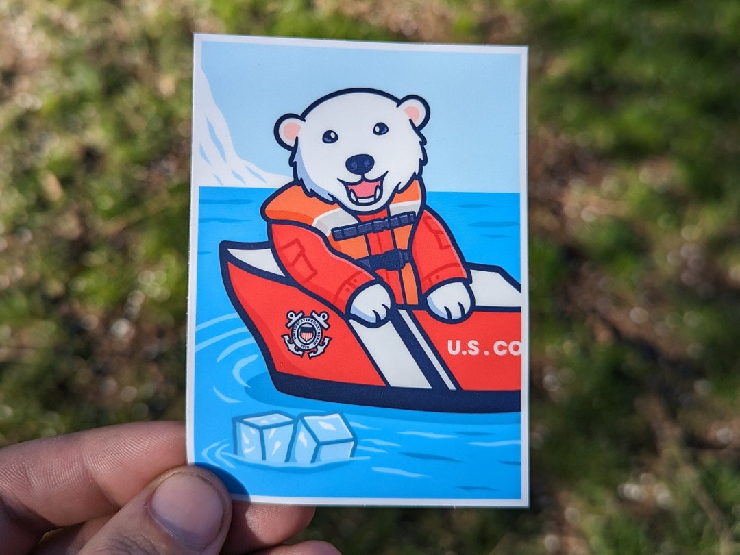 USCG Polar Bear Red Hull Ice Ops 4" Sticker - Etsy