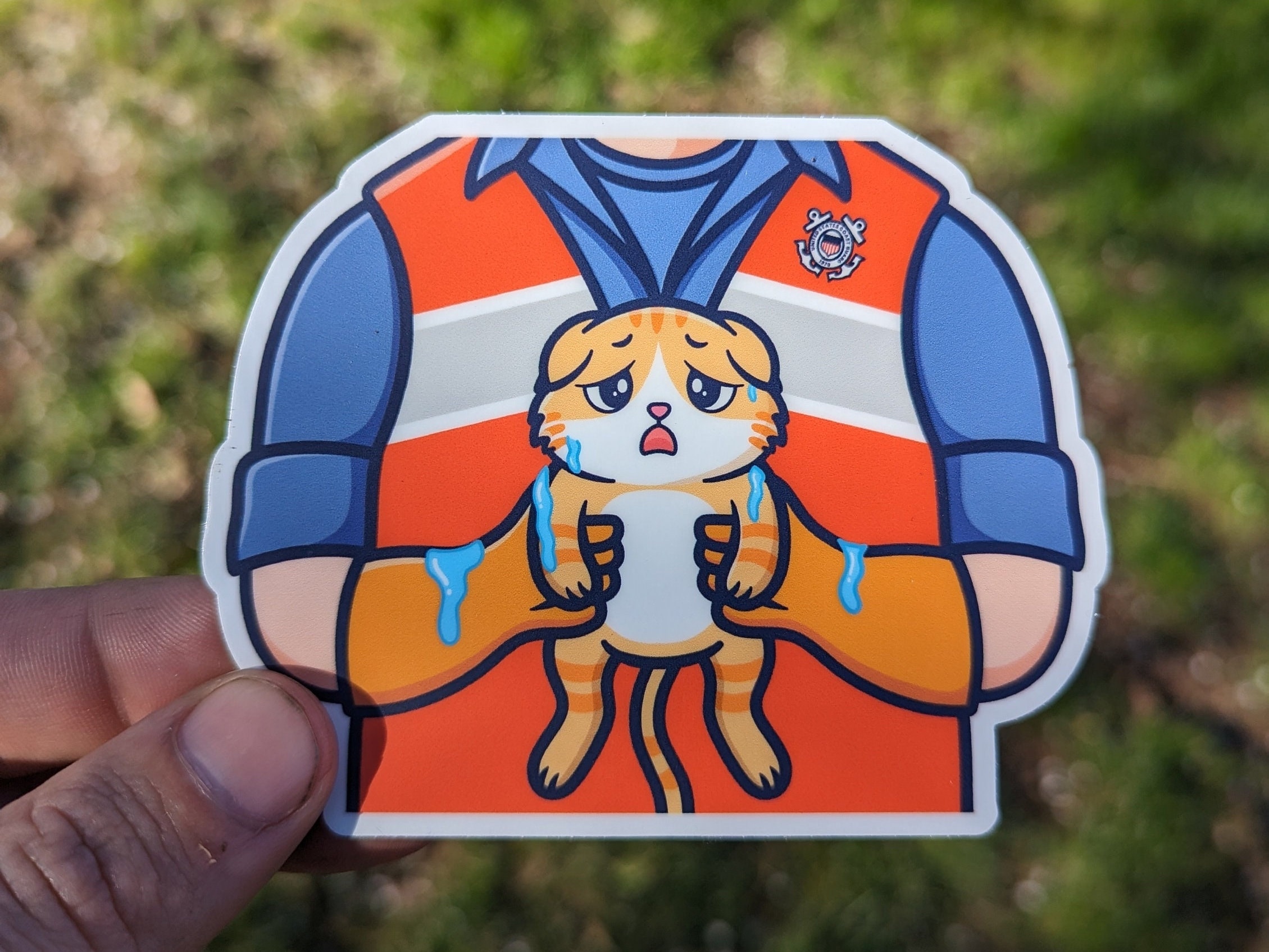 USCG ODU Sad Wet Cat 4 Sticker - Etsy