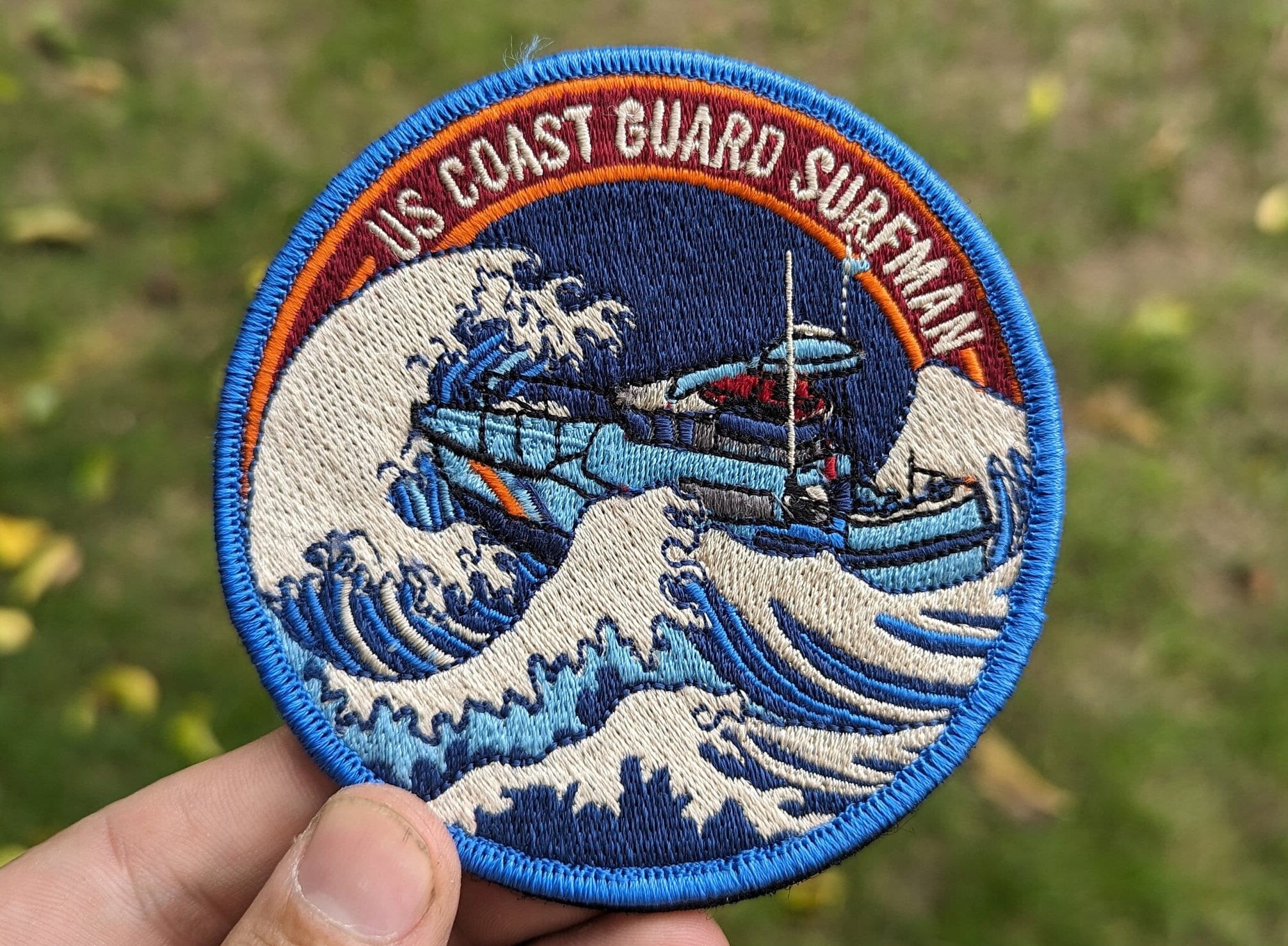 USCG Surfman the Great Wave Morale Patch 4" - Etsy