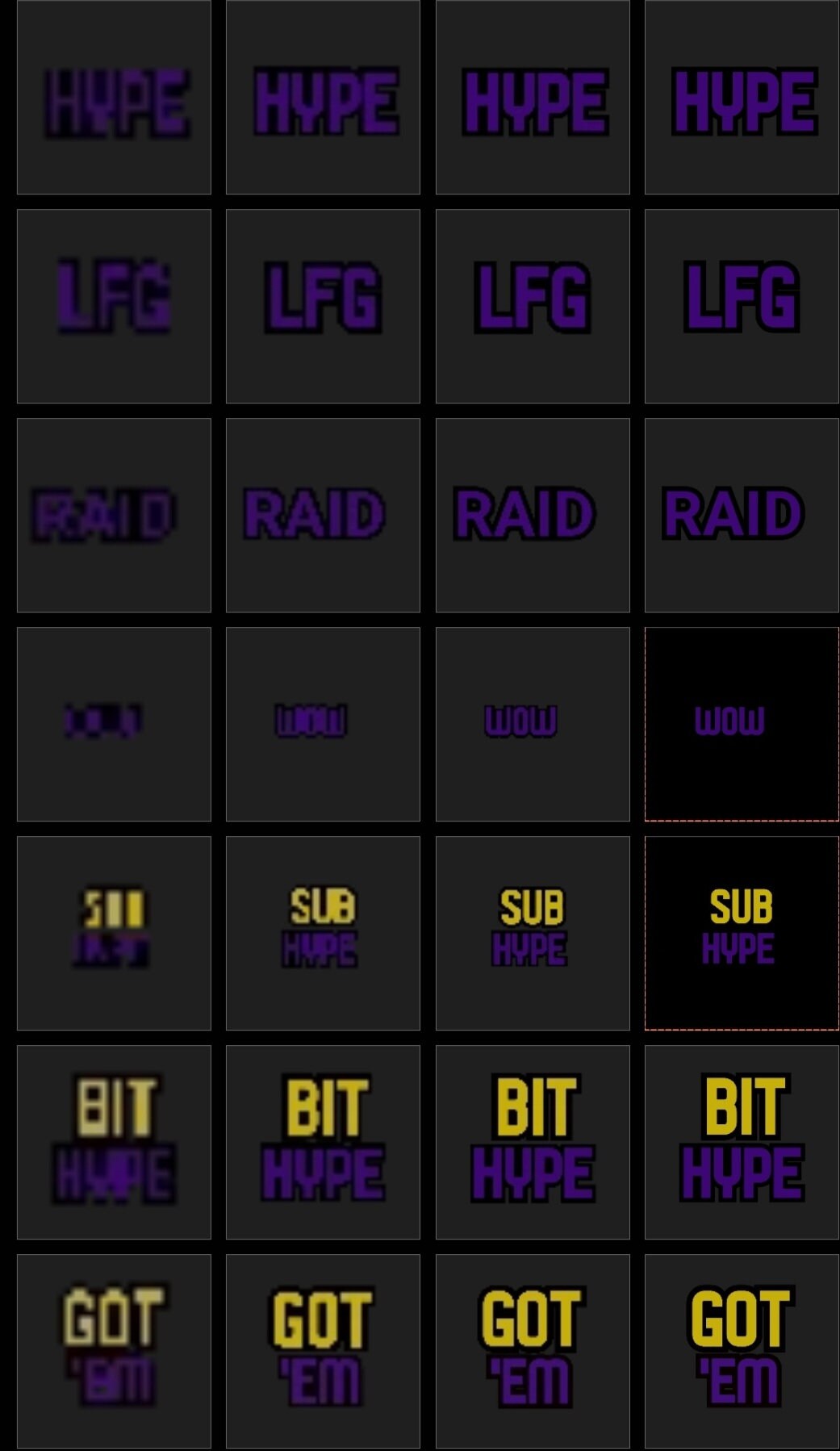 Purple/gold Word Emotes for Twitch - Etsy