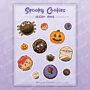 Spooky Cookies Clipart: Halloween Cute Treats Sticker PNG - Etsy