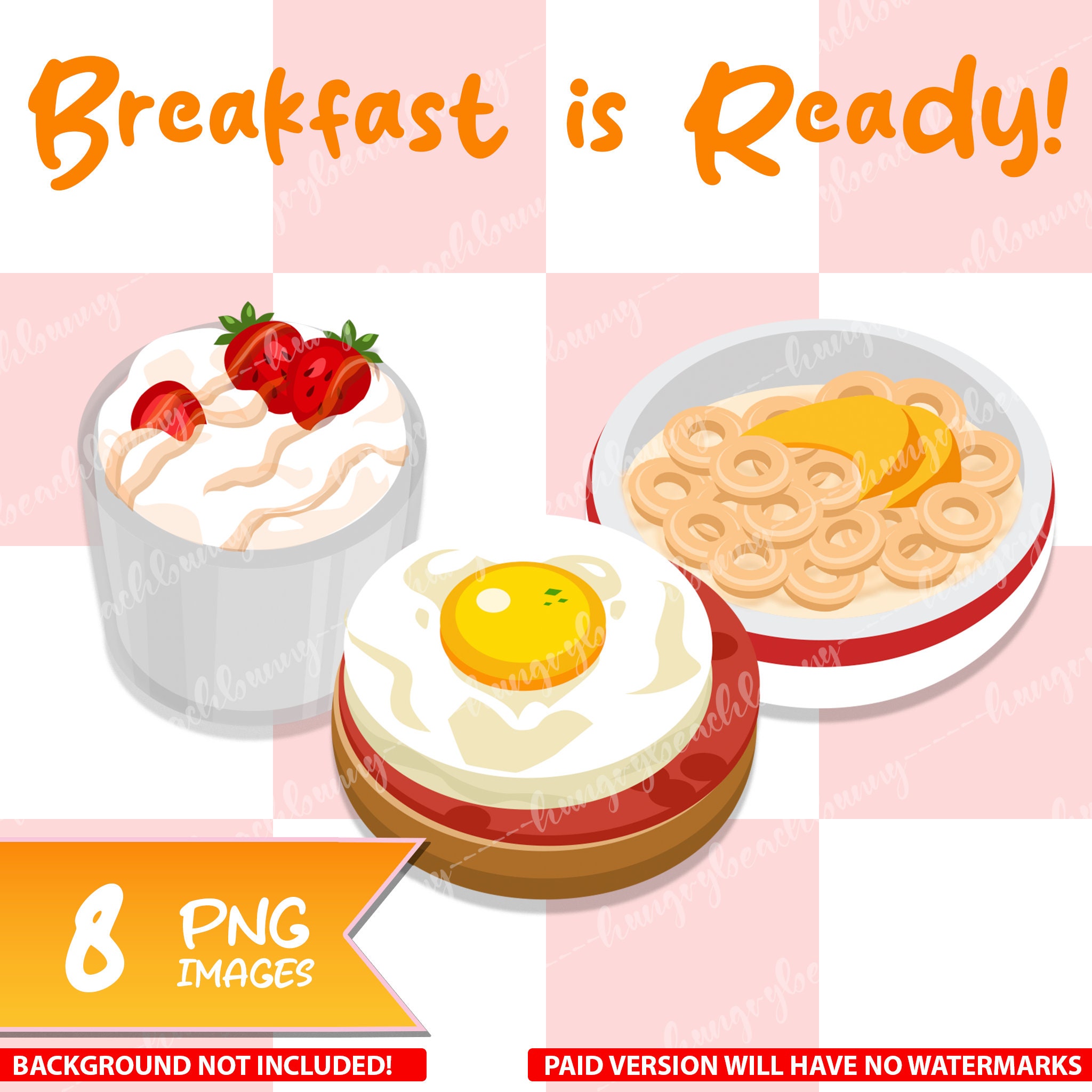 Breakfast Food Clipart: Cute Food Clipart, Breakfast PNG, Food Clipart ...