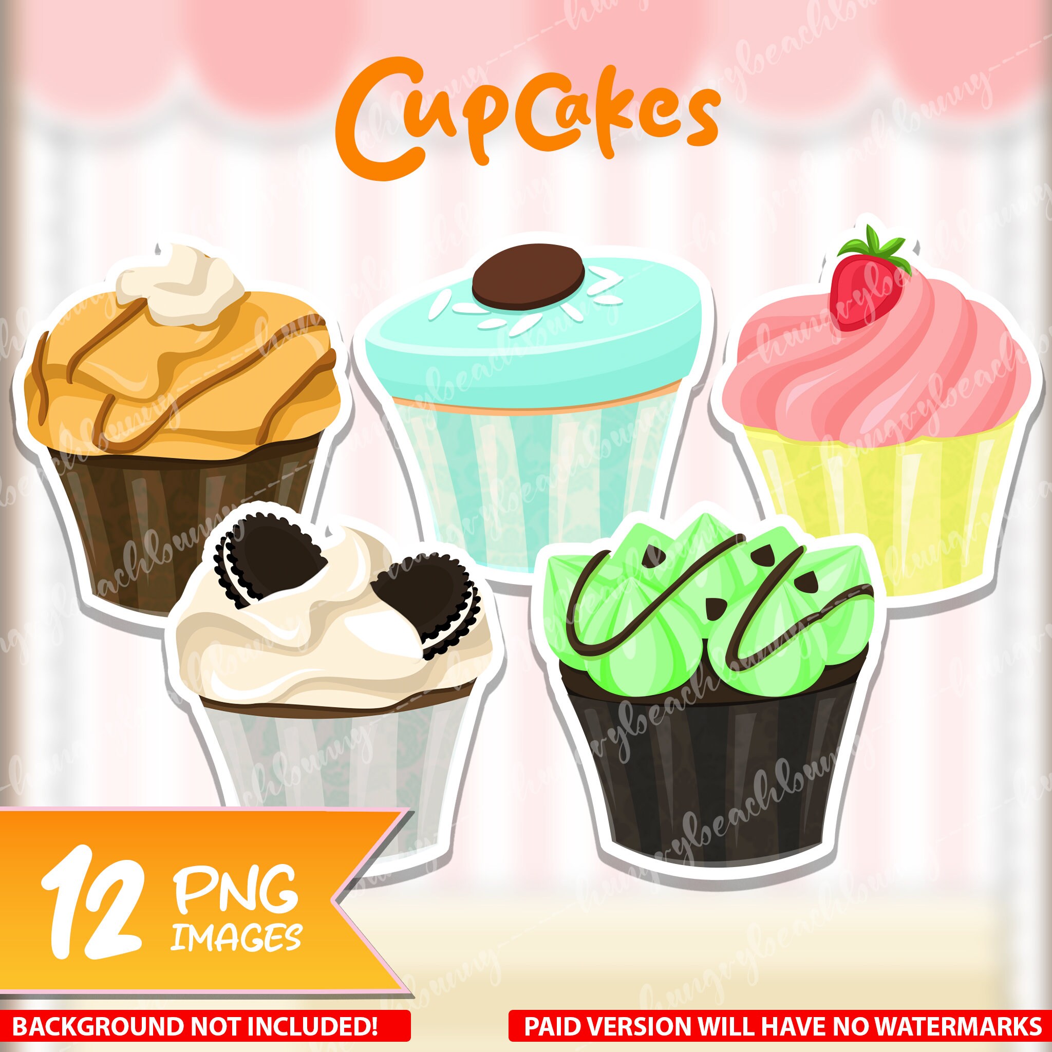 Cupcakes: Cute Food Clipart, Cakes, Desserts PNG, Sweets Clipart, Yummy ...