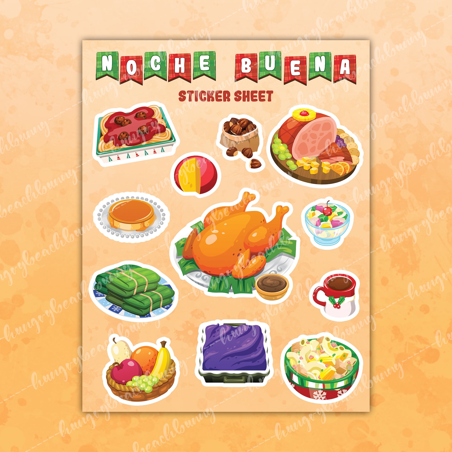 Christmas Feast Pack: Noche Buena, Filipino Food, Food Art, Clipart ...