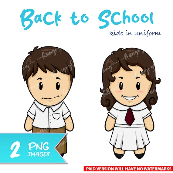 School Children In Uniform Clipart