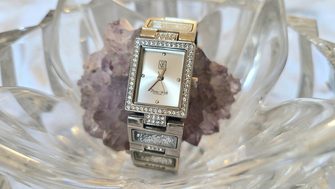 Victoria Wieck Floating Crystals Silver Tone Womens Watch - Etsy