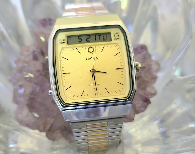 Vintage Timex Digital and Analog Two-tone Men's Watch - Etsy