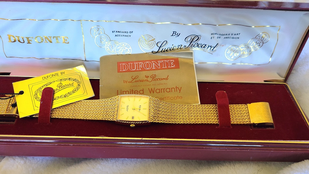 Vintage Dufonte Lucien Piccard Gold Tone Women's Watch With Box - Etsy